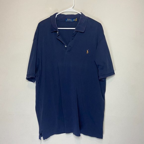 Polo Ralph Lauren | Shirts | Polo Ralph Lauren Men 2xb Polo Shirt Short Sleeve Navy Blue Stretch ...